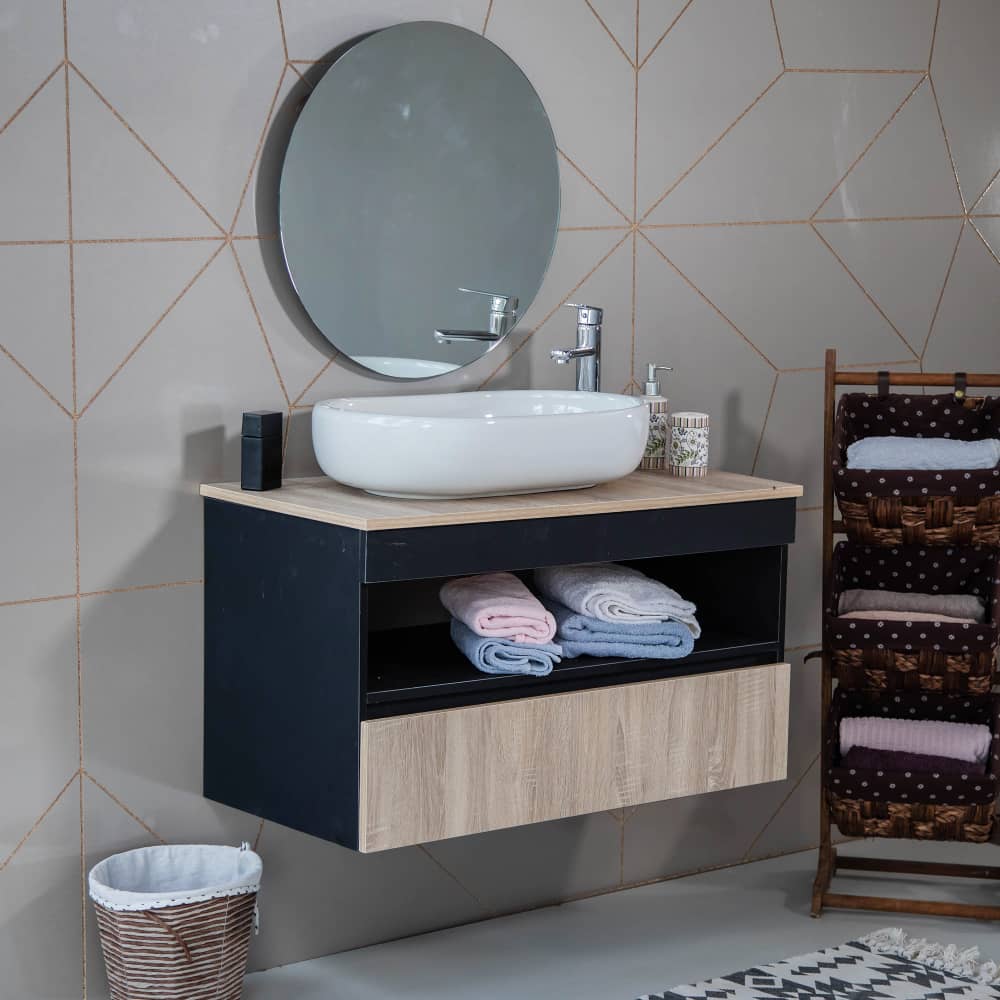 Meuble salle de bain 90 cm PVC SAMRA | Rhinoceros Meubles